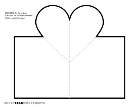 Valentine's Day Card Template (Free Printables) - Superstar Worksheets
