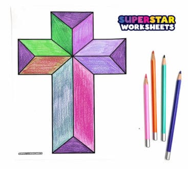 Cross Coloring Pages (Free Printables) - Superstar Worksheets
