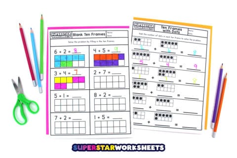 Ten Frame Worksheets - Superstar Worksheets
