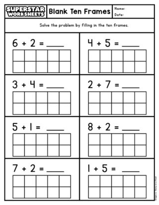 Ten Frame Worksheets - Superstar Worksheets