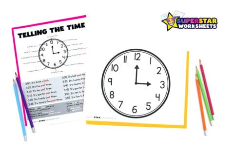Clock Template (Free Printables) - Superstar Worksheets