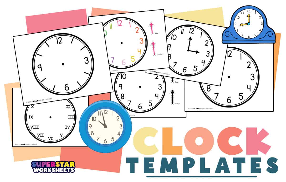 Clock Template Superstar Worksheets