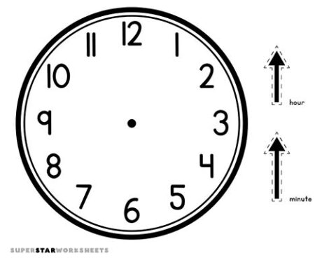 Clock Template (Free Printables) - Superstar Worksheets