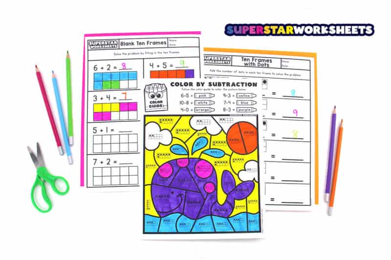 Ten Frame Worksheets - Superstar Worksheets