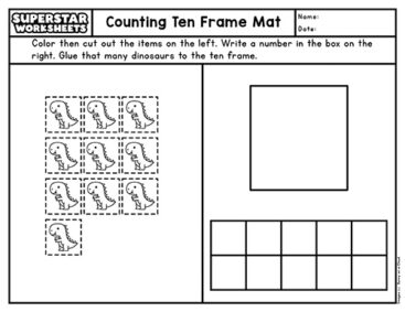 Ten Frame Worksheets - Superstar Worksheets