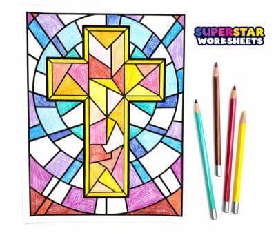 Cross Coloring Pages (Free Printables) - Superstar Worksheets