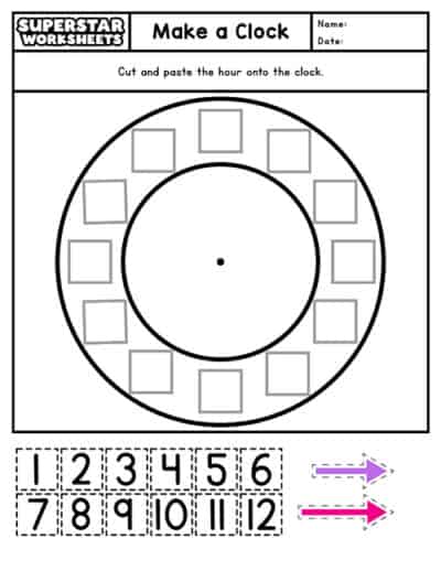 Clock Template (Free Printables) - Superstar Worksheets