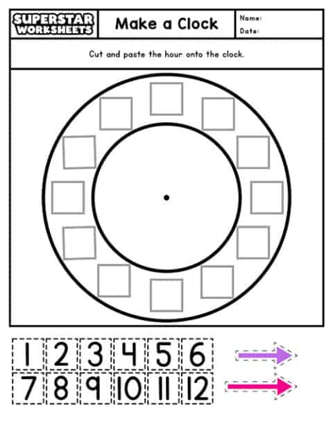 Clock Template (Free Printables) - Superstar Worksheets