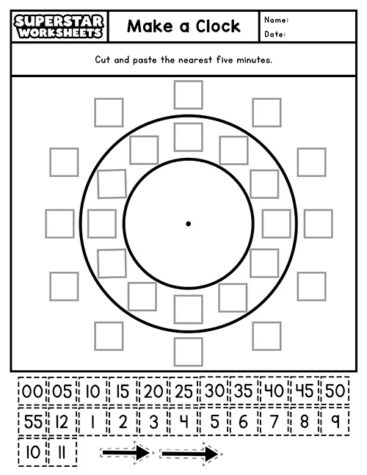 Clock Template (Free Printables) - Superstar Worksheets