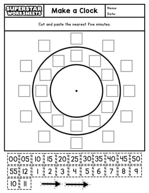 Clock Template (Free Printables) - Superstar Worksheets