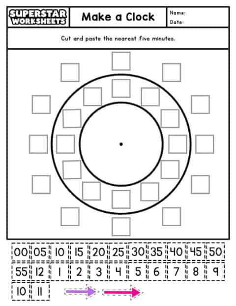 Clock Template (Free Printables) - Superstar Worksheets