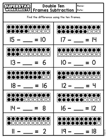 Ten Frame Worksheets - Superstar Worksheets