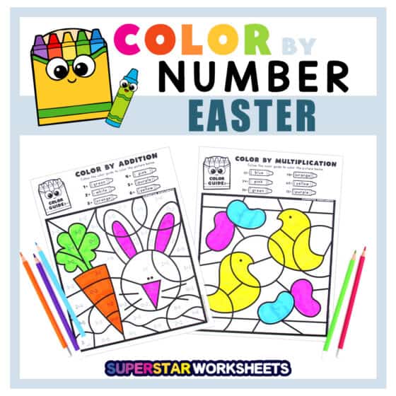 Easter Color By Number - Superstar Worksheets