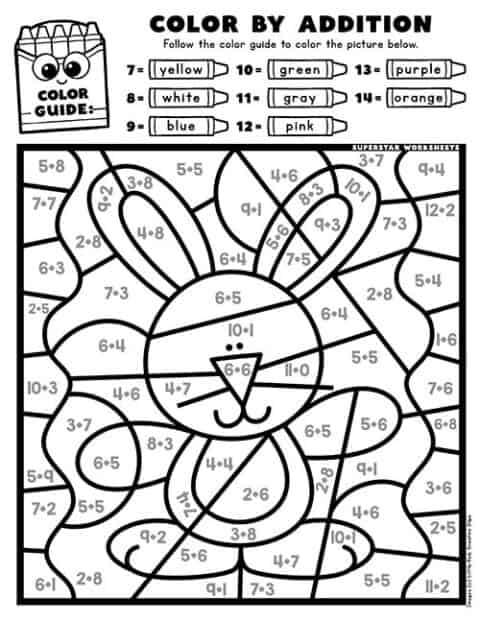 Easter Color By Number - Superstar Worksheets
