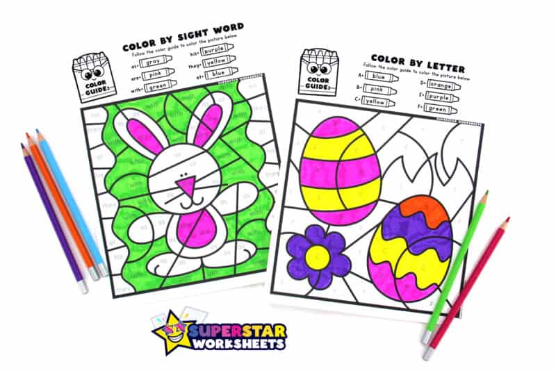 Easter Color By Number - Superstar Worksheets