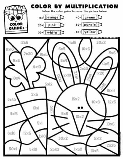 Easter Color By Number - Superstar Worksheets
