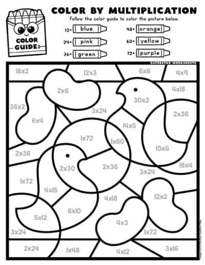 Easter Color By Number - Superstar Worksheets