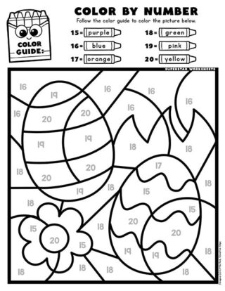 Easter Color By Number - Superstar Worksheets