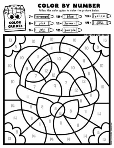 Easter Color By Number - Superstar Worksheets