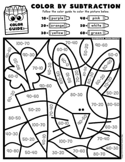 Easter Color By Number - Superstar Worksheets