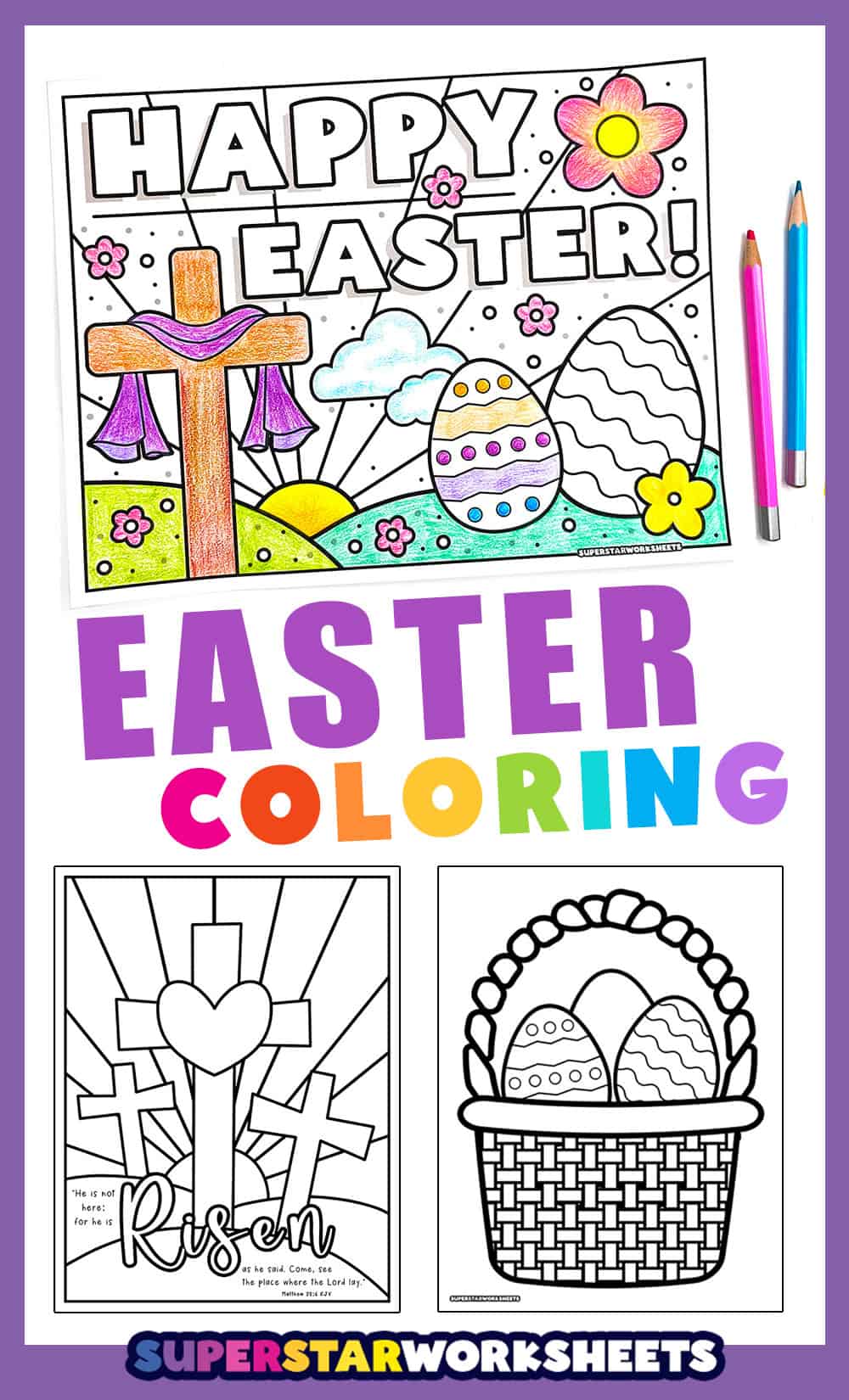 Easter Coloring Pages (Free Printables) - Superstar Worksheets