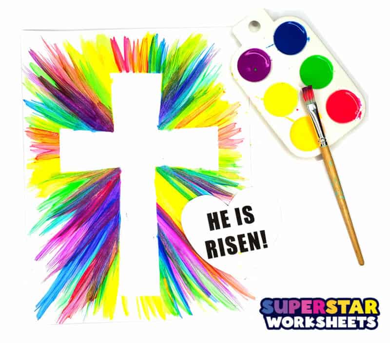 He Is Risen Cross Craft - Superstar Worksheets