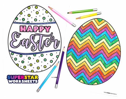 Easter Egg Coloring Pages (Free Printables) - Superstar Worksheets