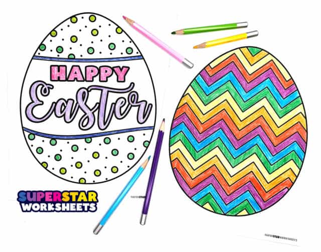 Easter Egg Coloring Pages (Free Printables) - Superstar Worksheets