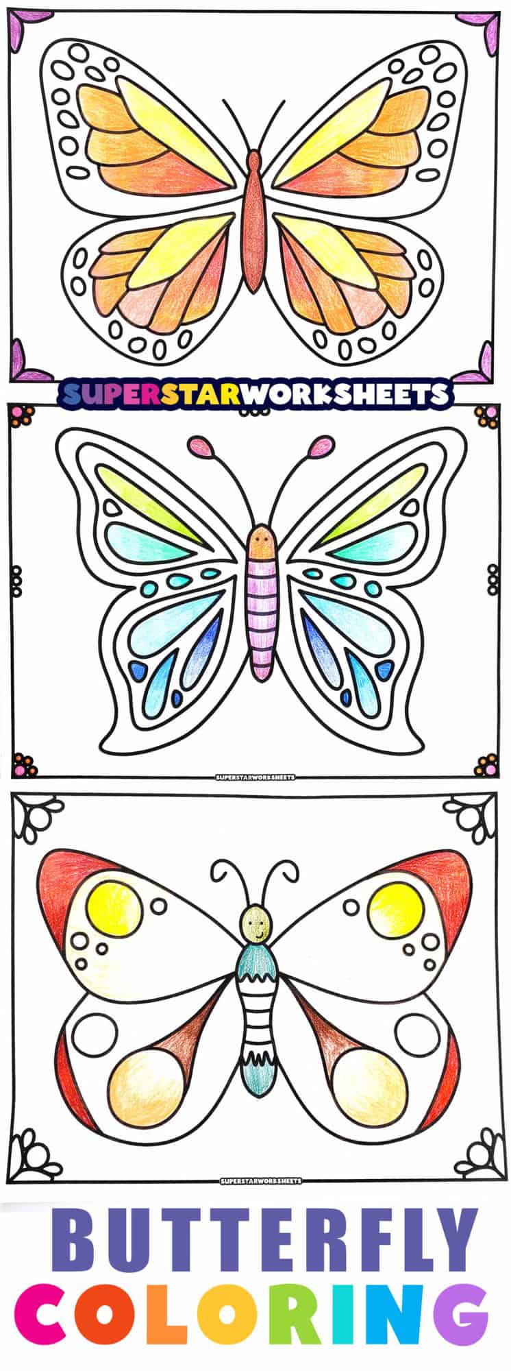 Butterfly Coloring Pages (Free Printables) - Superstar Worksheets