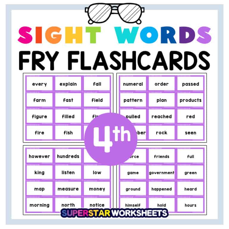 Fry Sight Words Flashcards - Superstar Worksheets