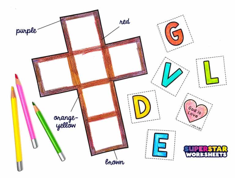 God is Love Printable Cross Craft - Superstar Worksheets