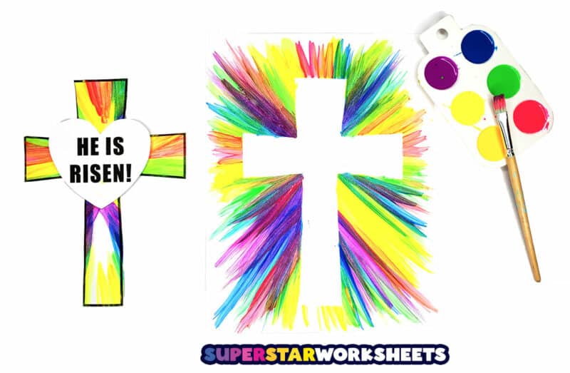 He Is Risen Cross Craft - Superstar Worksheets