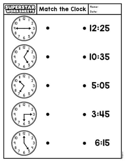 Clock Template (Free Printables) - Superstar Worksheets