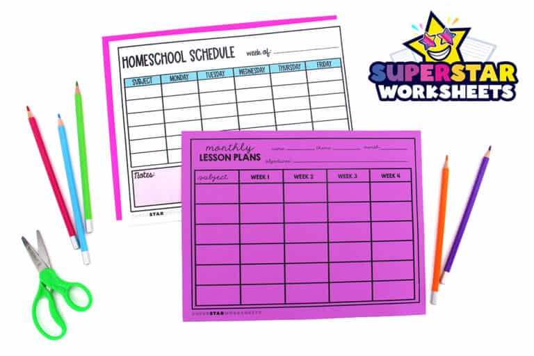 Lesson Plan Template (Free Printables) - Superstar Worksheets