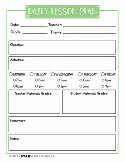 Lesson Plan Template - Superstar Worksheets Lesson Plan Template - Superstar Worksheets