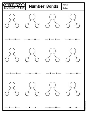 Number Bonds - Superstar Worksheets