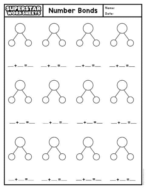 Number Bonds - Superstar Worksheets