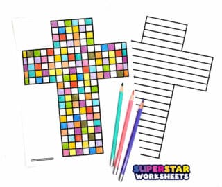 Cross Coloring Pages (Free Printables) - Superstar Worksheets
