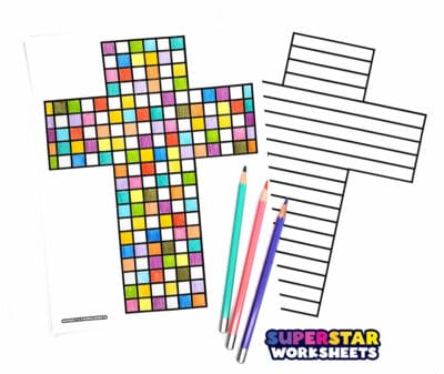 Cross Coloring Pages (Free Printables) - Superstar Worksheets