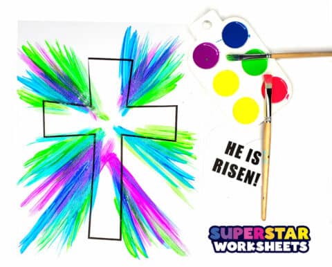 He Is Risen Cross Craft - Superstar Worksheets