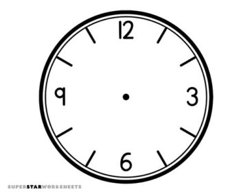 Clock Template - Superstar Worksheets