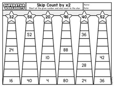 Skip Counting Worksheets - Superstar Worksheets