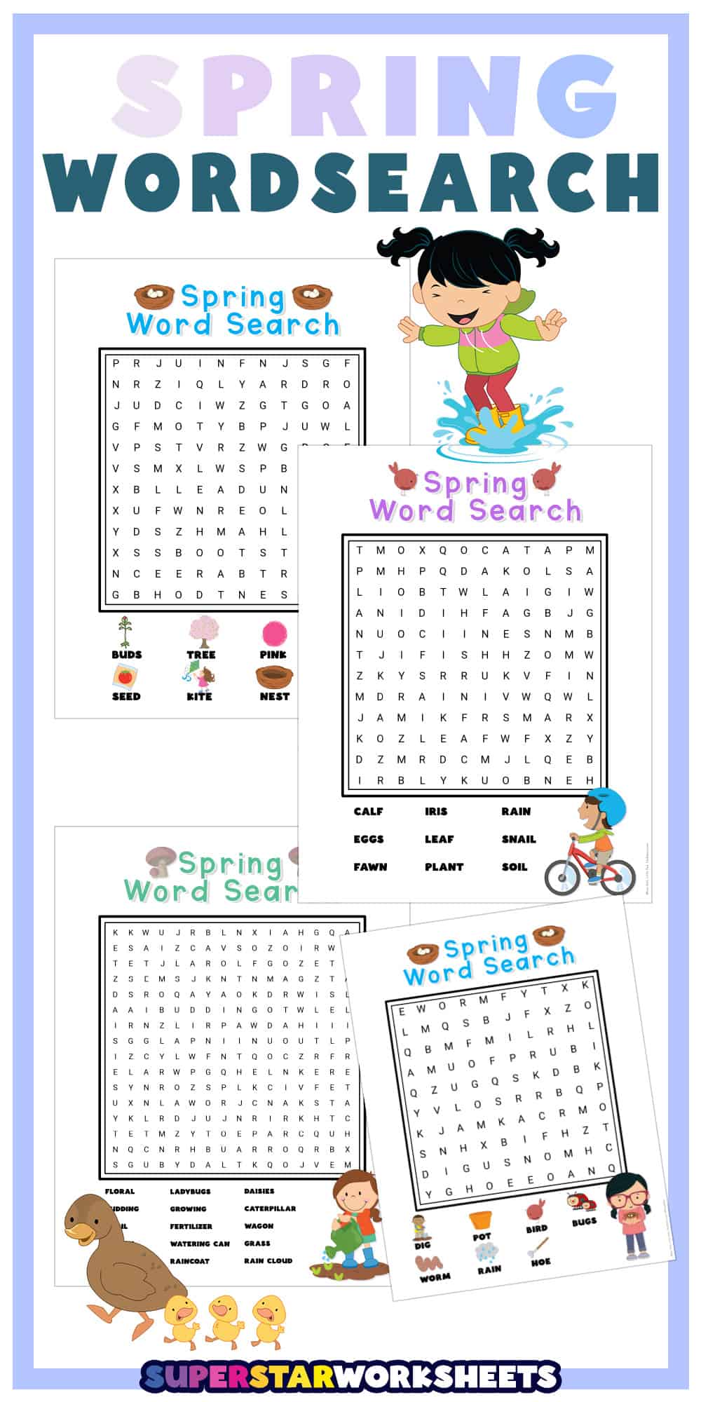 Spring Word Search Puzzles - Superstar Worksheets
