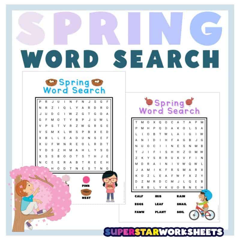 Spring Word Search Puzzles - Superstar Worksheets
