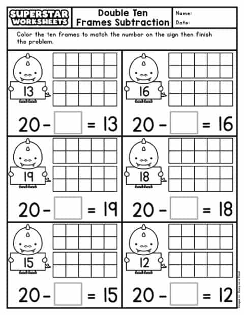 Ten Frame Worksheets - Superstar Worksheets