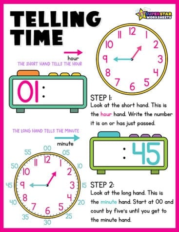 Telling Time - Superstar Worksheets
