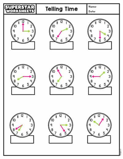 Clock Template (Free Printables) - Superstar Worksheets