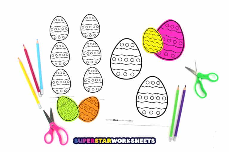 Easter Egg Template (Free Printables) - Superstar Worksheets