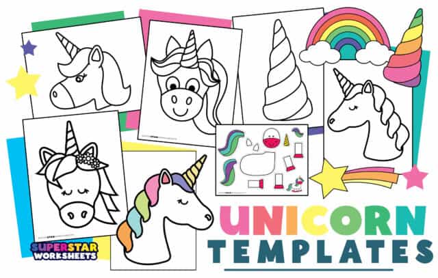Unicorn Template (Free Printables) - Superstar Worksheets