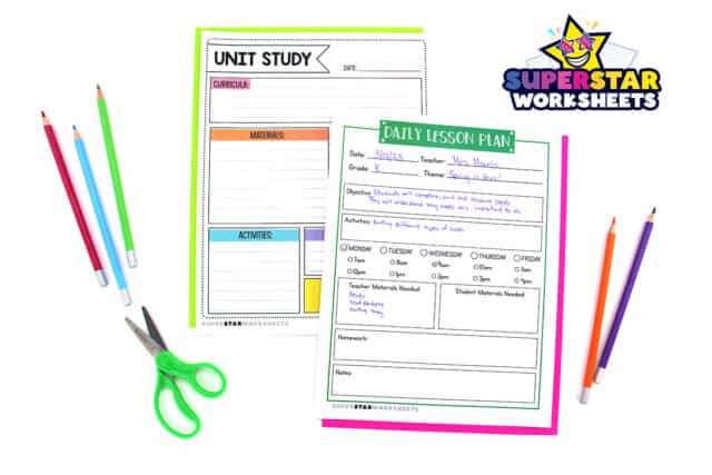 Lesson Plan Template - Superstar Worksheets